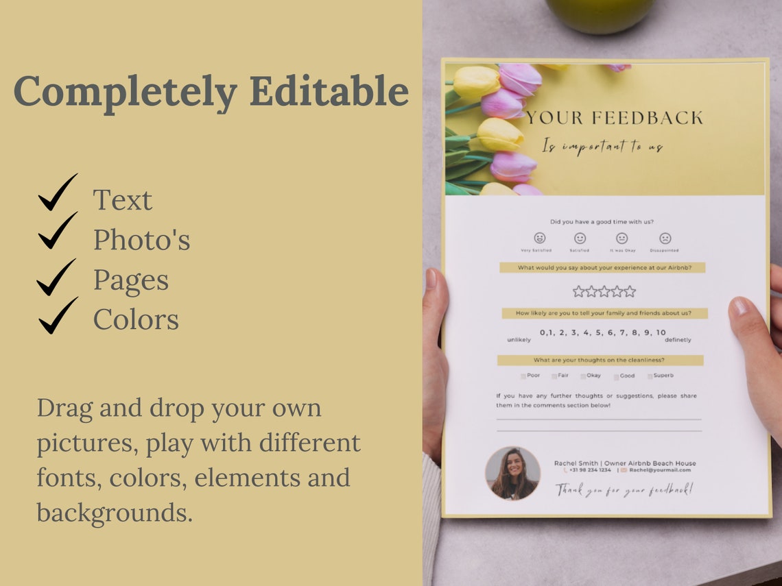 Feedback Form Bundle, Guest Feedback Form, Suggestion Form, VRBO, Canva ...