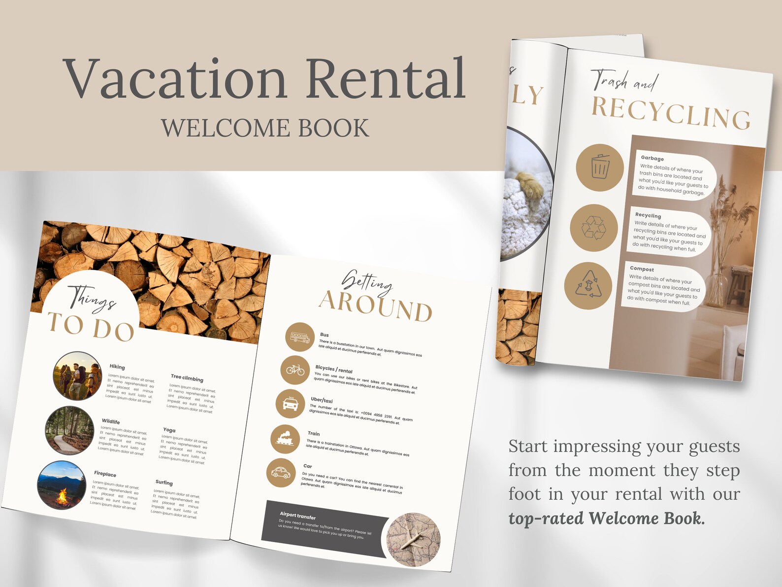Forest House Welcome Book Template for Airbnb, Welcome Book for ...