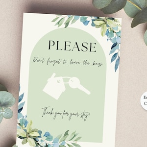 Drop Keys Here Sign Template, Leave the Keys Sign, Airbnb Sign ...