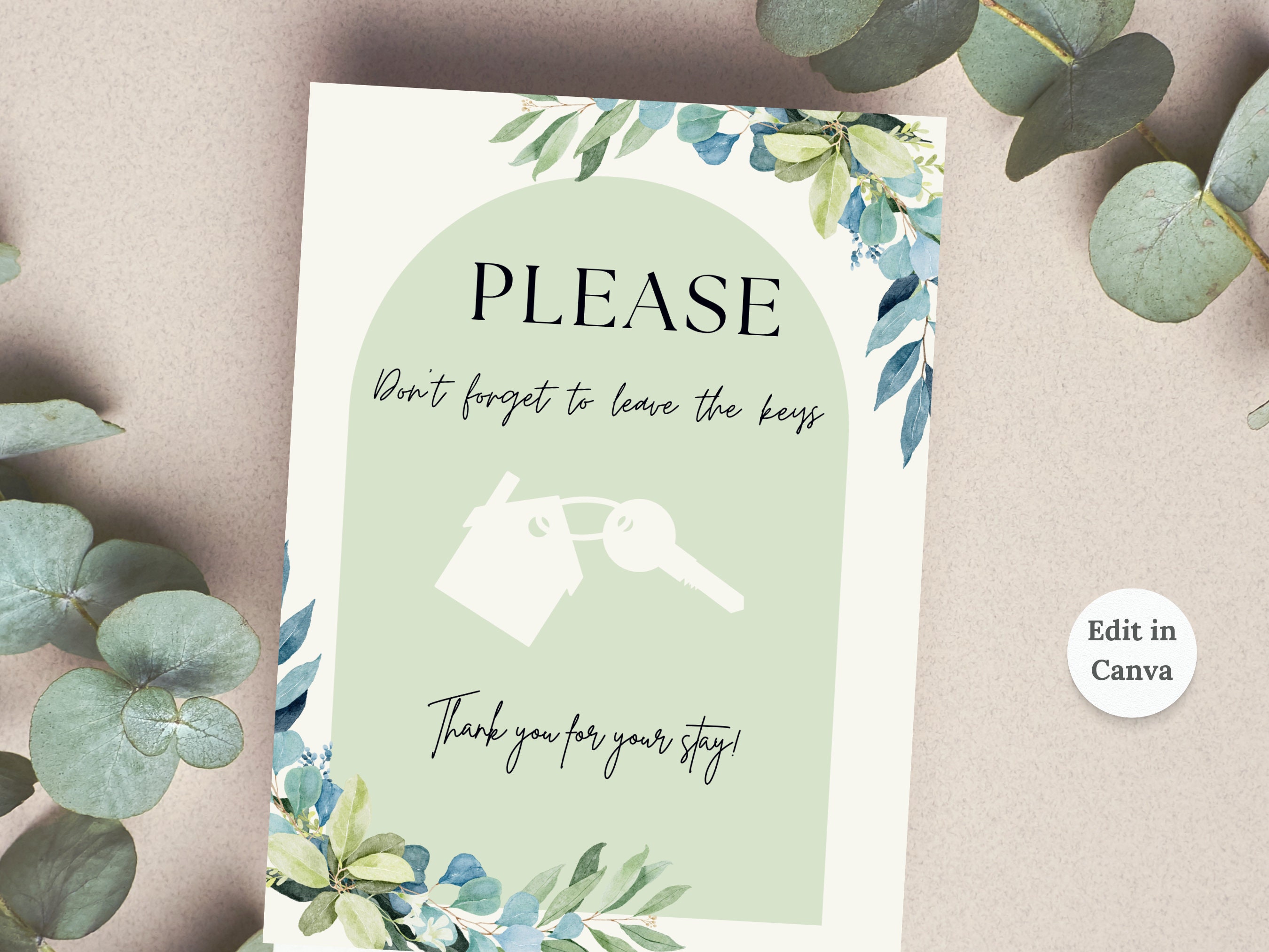 Drop Keys Here Sign Template, Leave the Keys Sign, Airbnb Sign ...