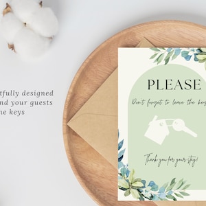 Drop Keys Here Sign Template, Leave the Keys Sign, Airbnb Sign ...