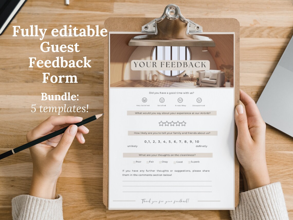 Feedback Form Bundle, Guest Feedback Form, Suggestion Form, VRBO, Canva ...