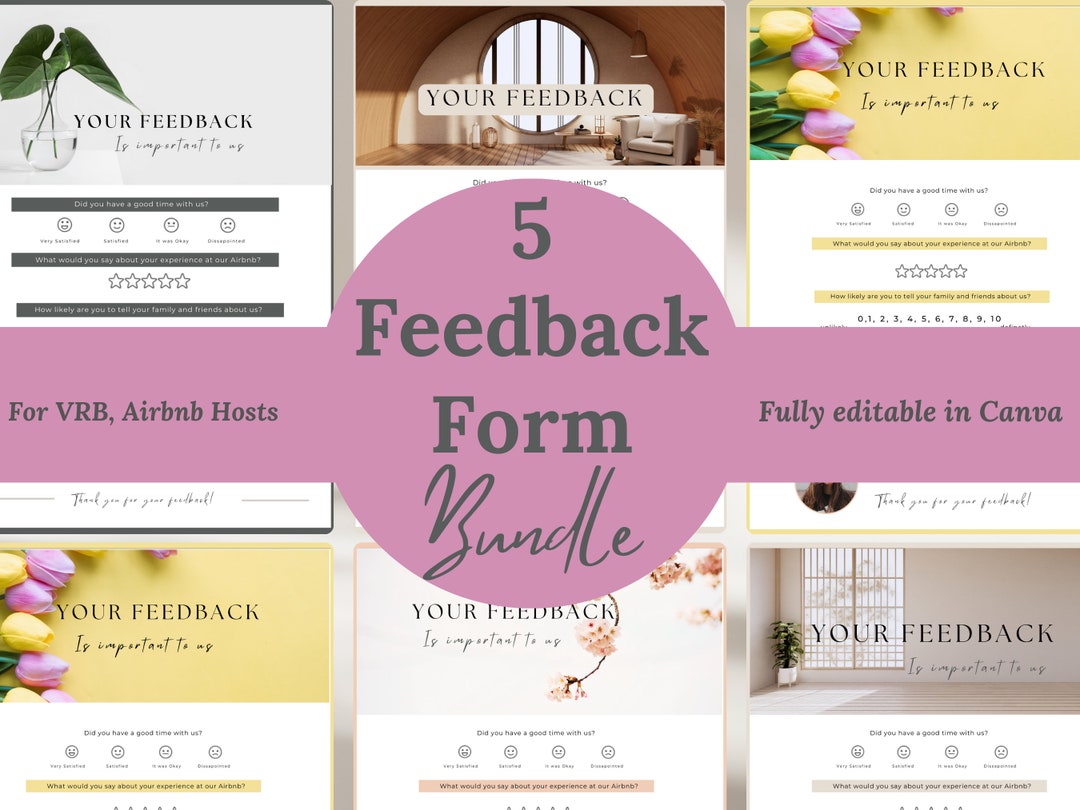 Feedback Form Bundle, Guest Feedback Form, Suggestion Form, VRBO, Canva ...