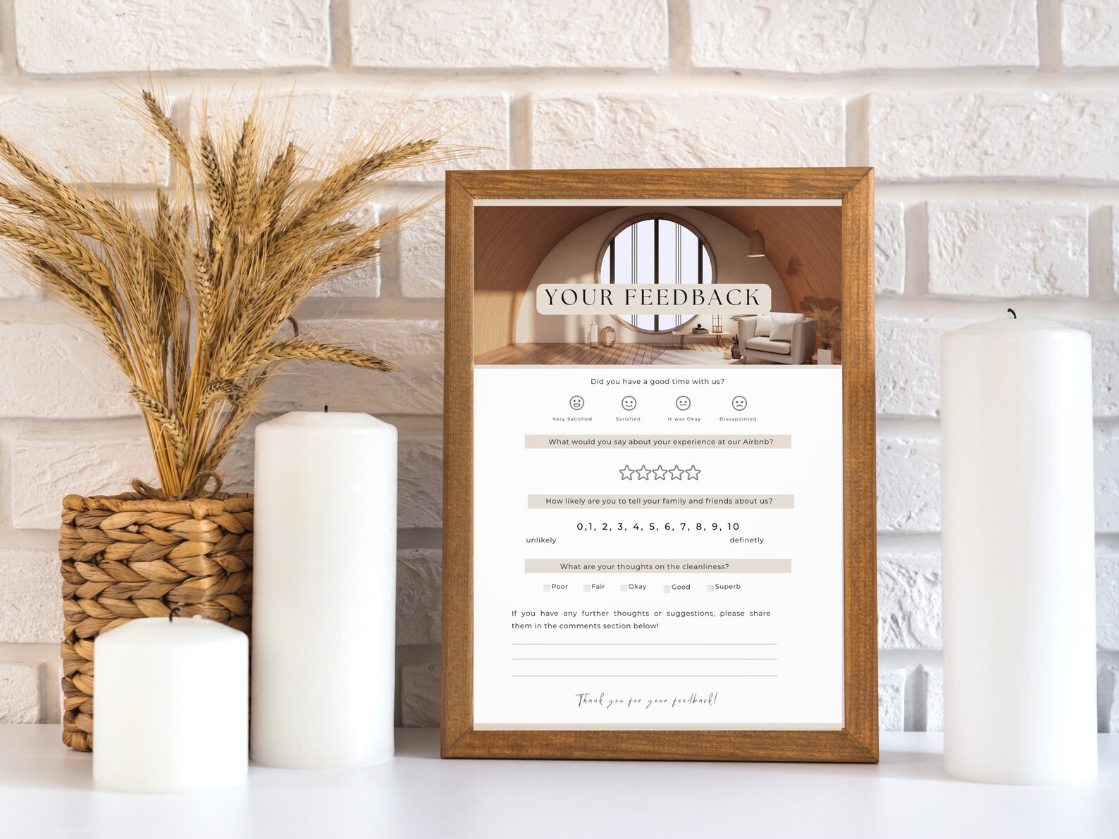 Guest Feedback Form Template for Airbnb, Guest Comment Form, Feedback ...