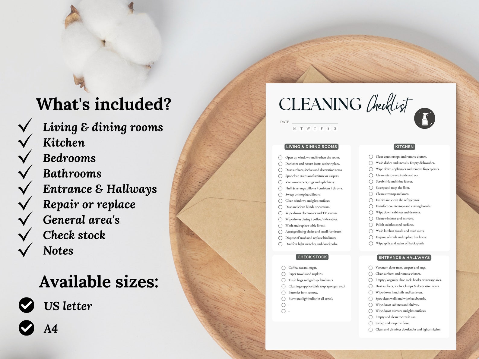 Editable Cleaning List, Vacation Rental Cleaning Template, Cleaning ...