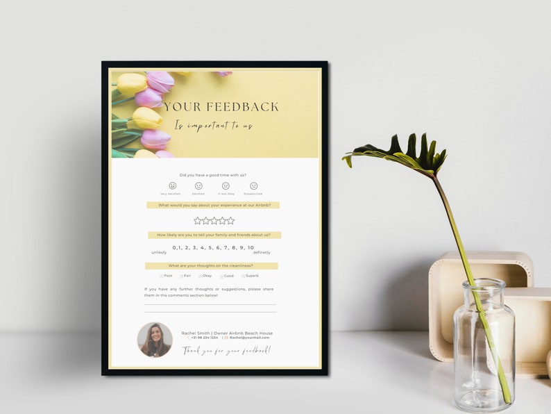 Editable Feedback Form Guest, Airbnb Host, VRBO, Canva Template, Hotel ...