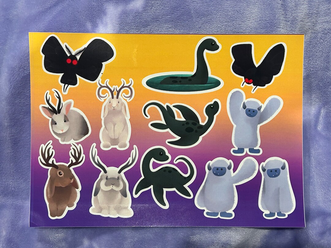 Cryptid Who Cryptid Creature Sticker Sheet - Etsy