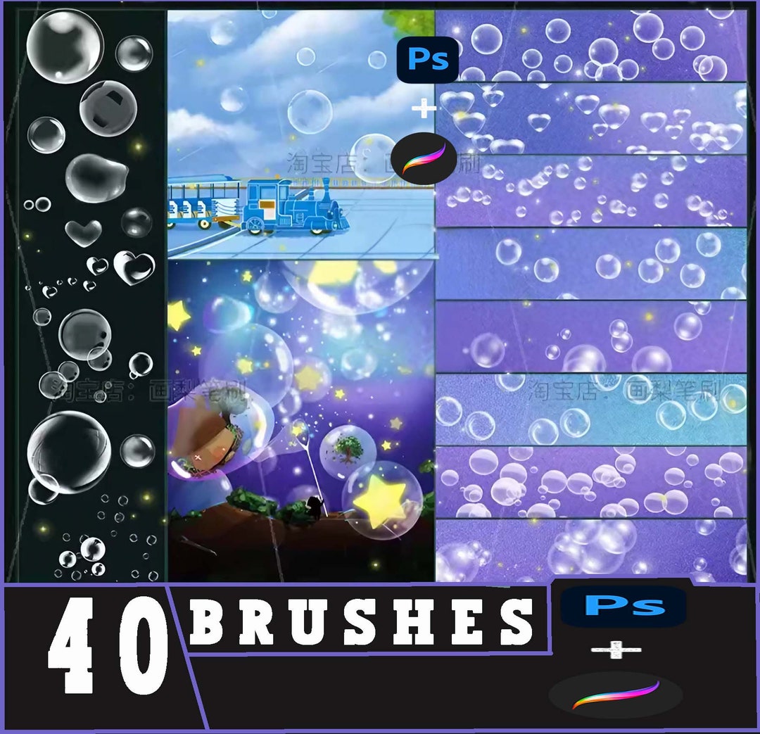 Procreate Brushes, Photoshop Brushes, Bubbles, Procreate Stamps ...