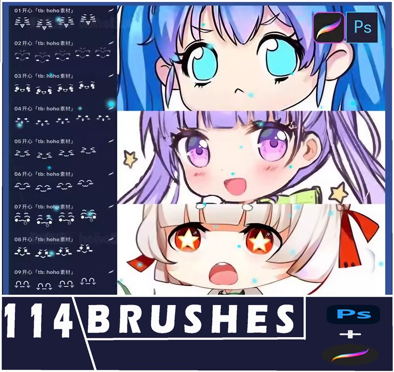 114 Emoji Face Cartoon Brushes for Procreate & Photoshop - Etsy
