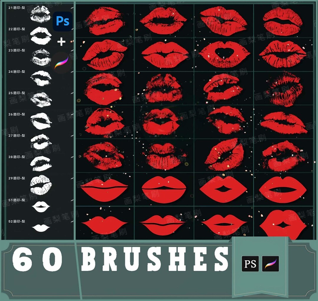 Procreate Lips Stamps Brushes, Lip Guide Brushes for Procreate, Brushes ...