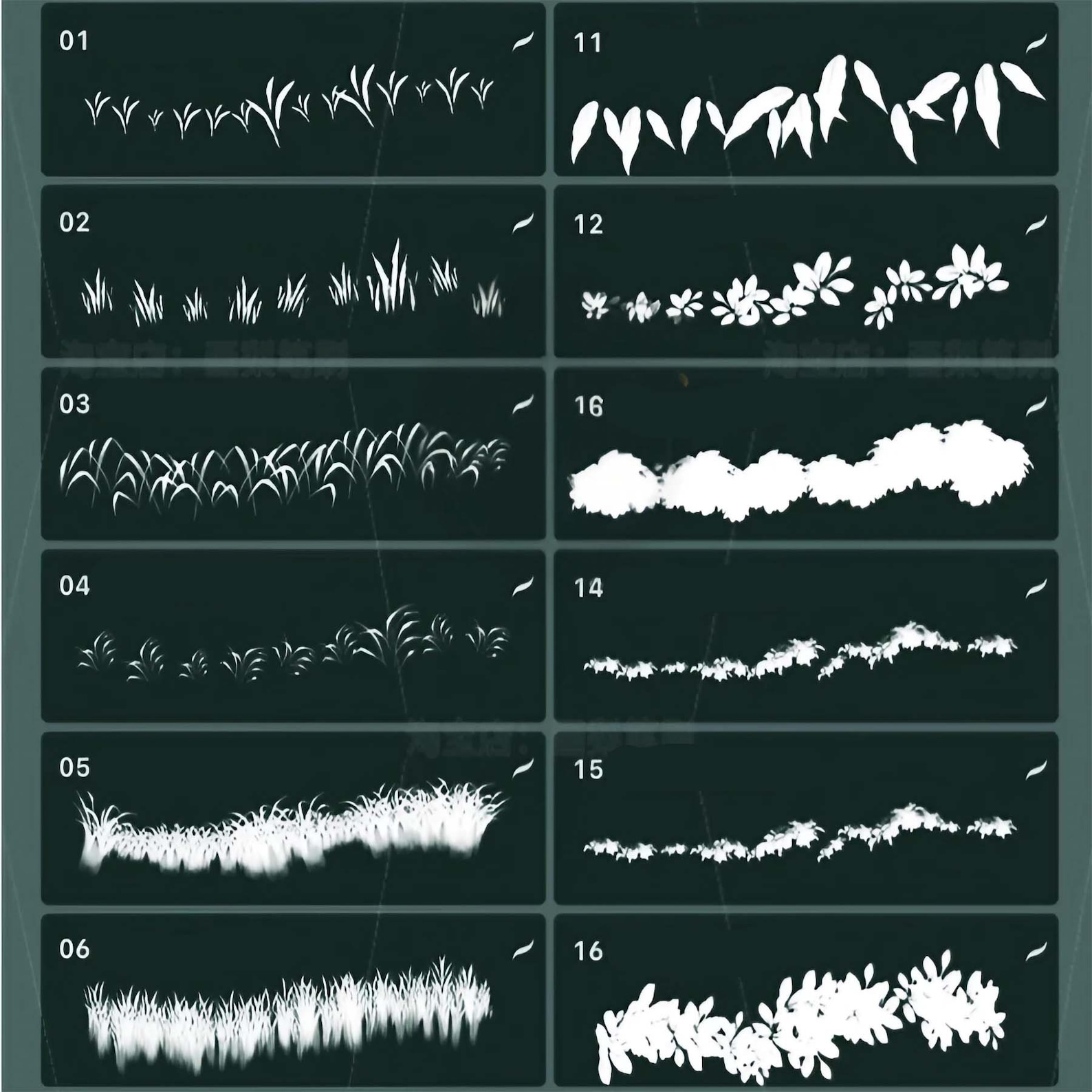 Nature Brush Set for Procreate & Photoshop: Grass Brushes - Etsy