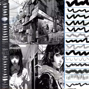 Anime Comic Procreate Brushes: Sketch Line Texture (photoshop Brushes ...