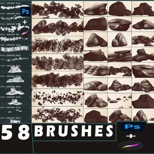 Stone Texture Brushes for Procreate & Photoshop (58) - Etsy