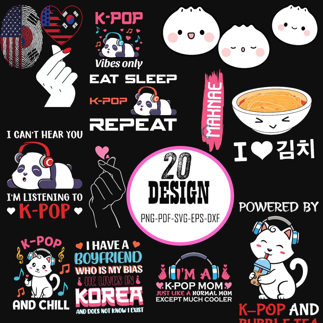 K-culture SVG Bundle, Kpop Clipart Bundle, Kpop Svg Png Files, Kpop ...
