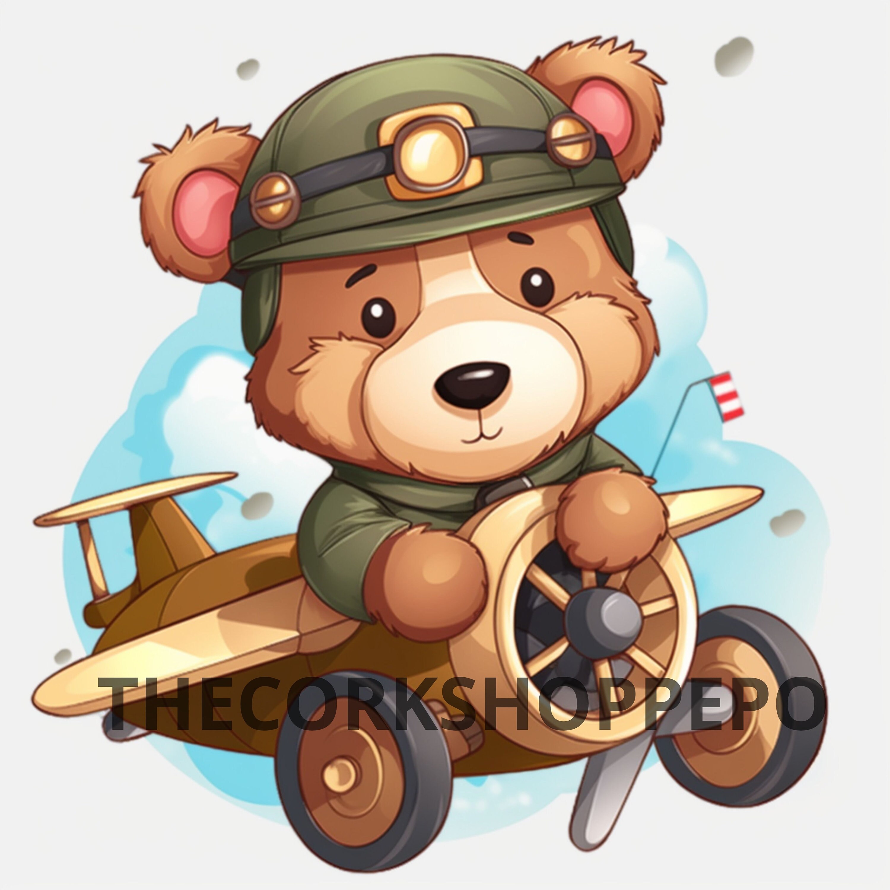 Cute Teddy Pilot Bears Sublimation Design, Pilot Png, Printable ...