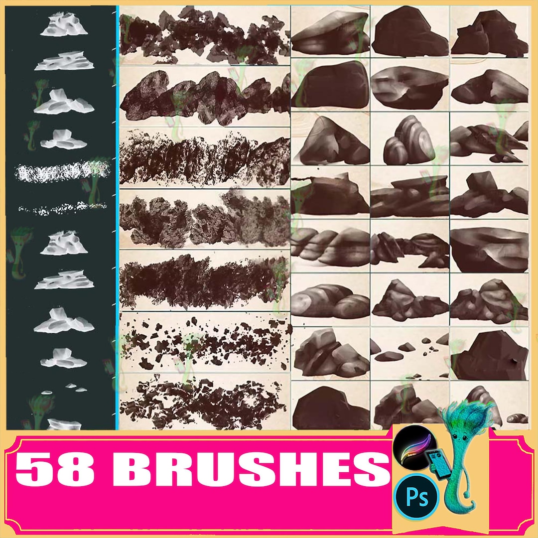 Stone Texture Brushes for Procreate & Photoshop (58) - Etsy