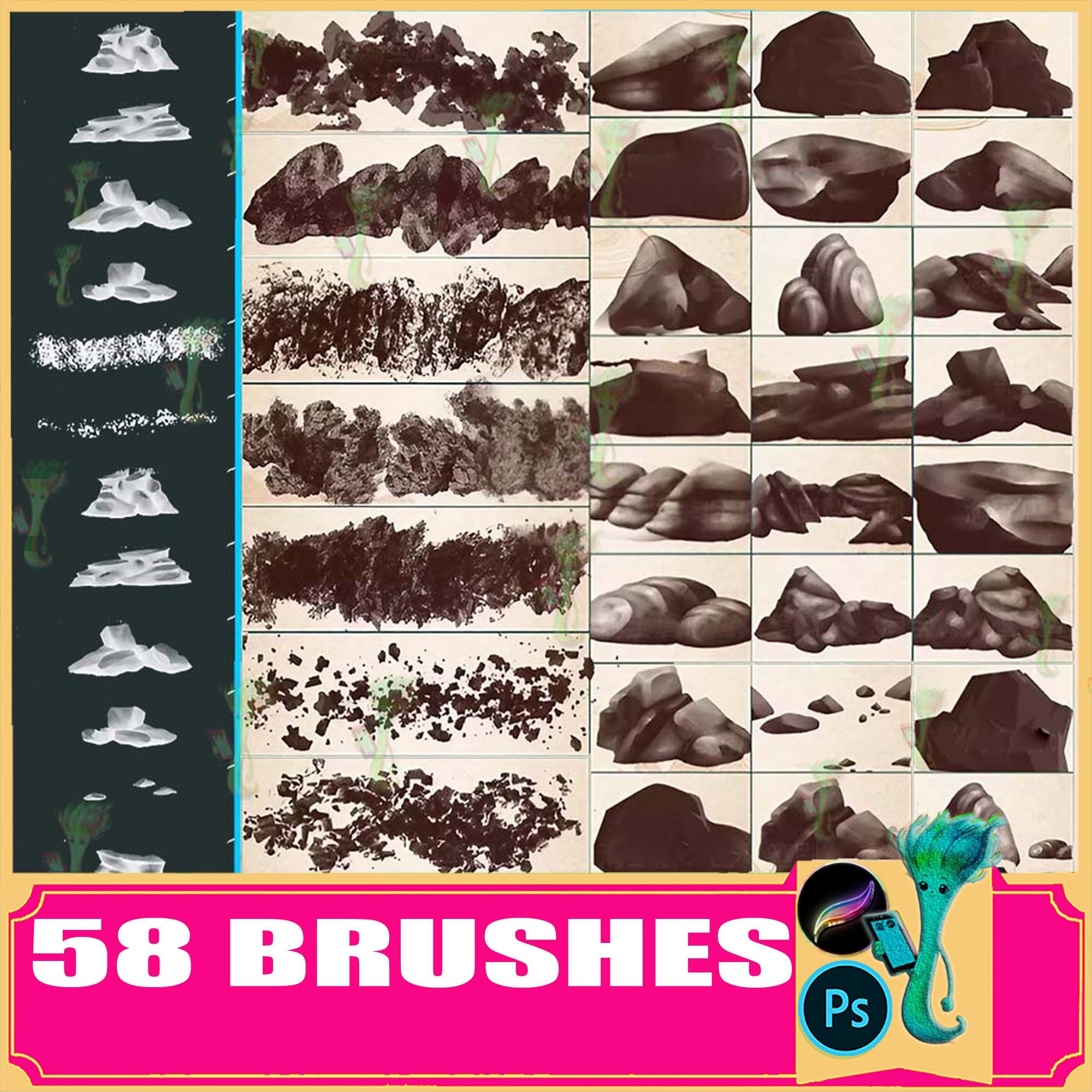 Stone Texture Brushes for Procreate & Photoshop (58) - Etsy
