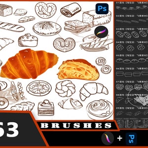 Procreate, Photoshop Brushes, Cake Candy Jelly,dessert Stamp Bundle,strawberry Bujo,sweets ...