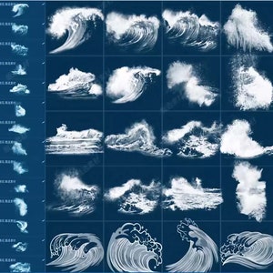 Procreate Brushes SEA Waves, Photoshop Brushes, Procreate Sea ...