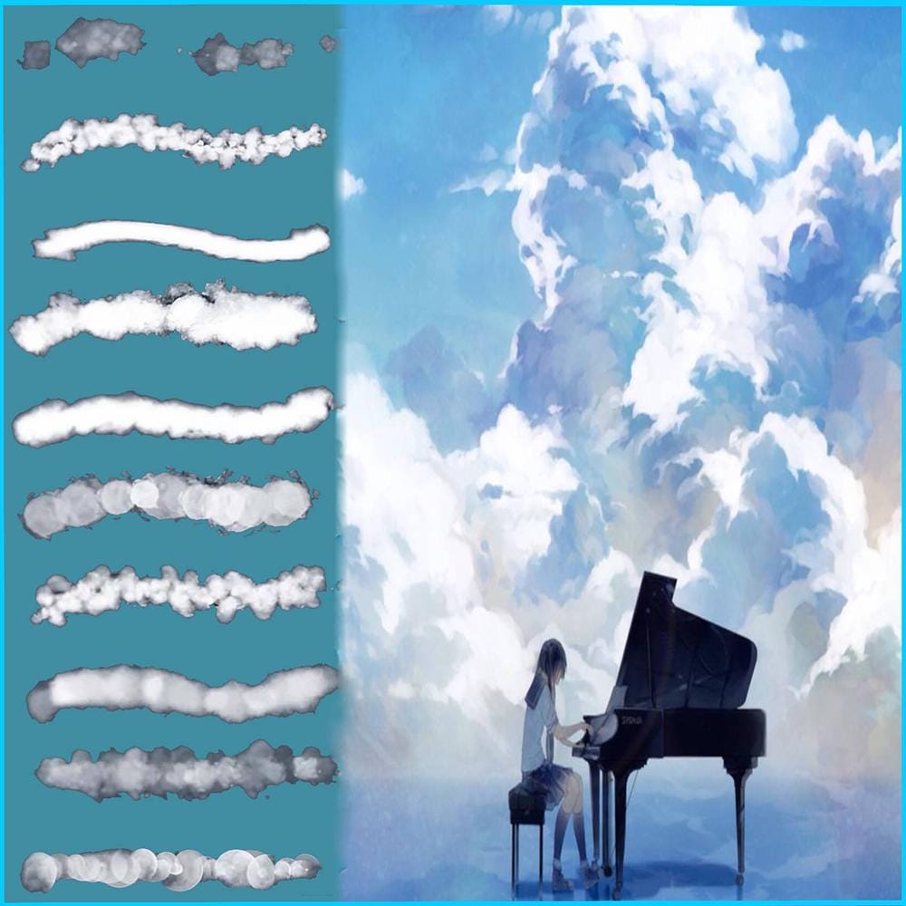Cloud Brushes for Procreate & Photoshop: Sky Texture Illustration (22 ...