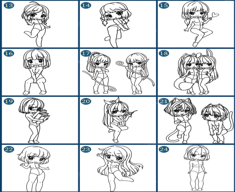 60 Brushes for Body Anime, Photoshop Brushes, Photoshop Character ...