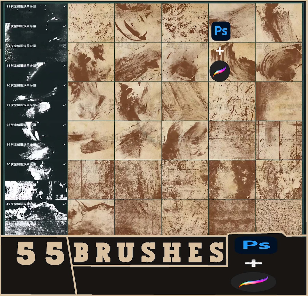 Procreate Brushes Dust Powder Particles Retro Old Effect Rust Flying ...