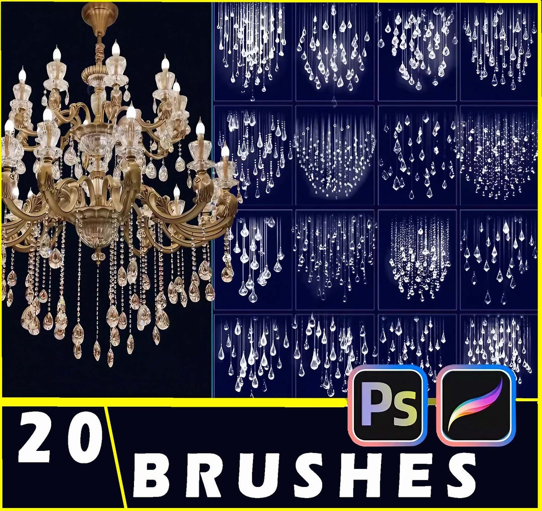 Procreate Brushes Beautiful Gorgeous Crystal Chandelier Decorative ...