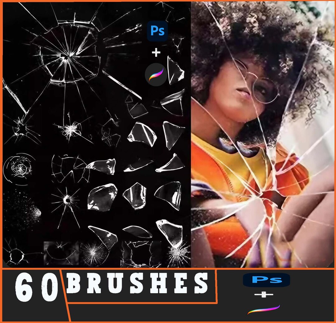 Procreate Brushes Realistic Glass Broken Effect Transparent Fragments ...