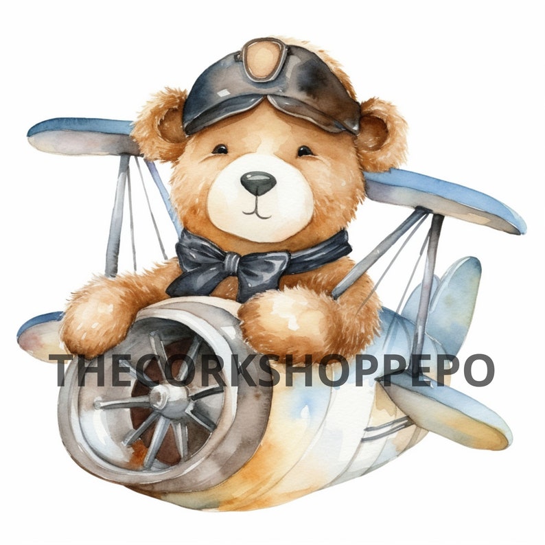 Cute Teddy Pilot Bears Sublimation Design, Pilot Png, Printable ...