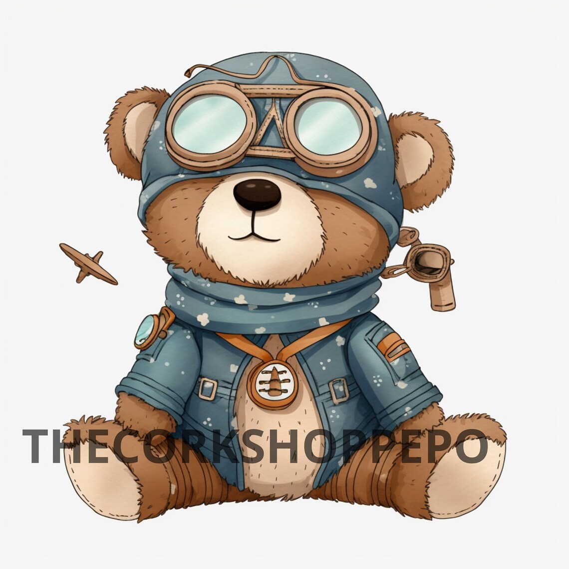 Cute Teddy Pilot Bears Sublimation Design, Pilot Png, Printable ...