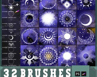 Procreate Brushes PS Brushes Dream Halo Background Decorative Border Character Painting Magic ...