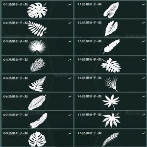 Tropical Leaf Brush Set: Plant Silhouettes for Procreate & Photoshop - Etsy