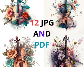 Ornate Violin Set of 10 Clipart Bundle High Quality - Etsy
