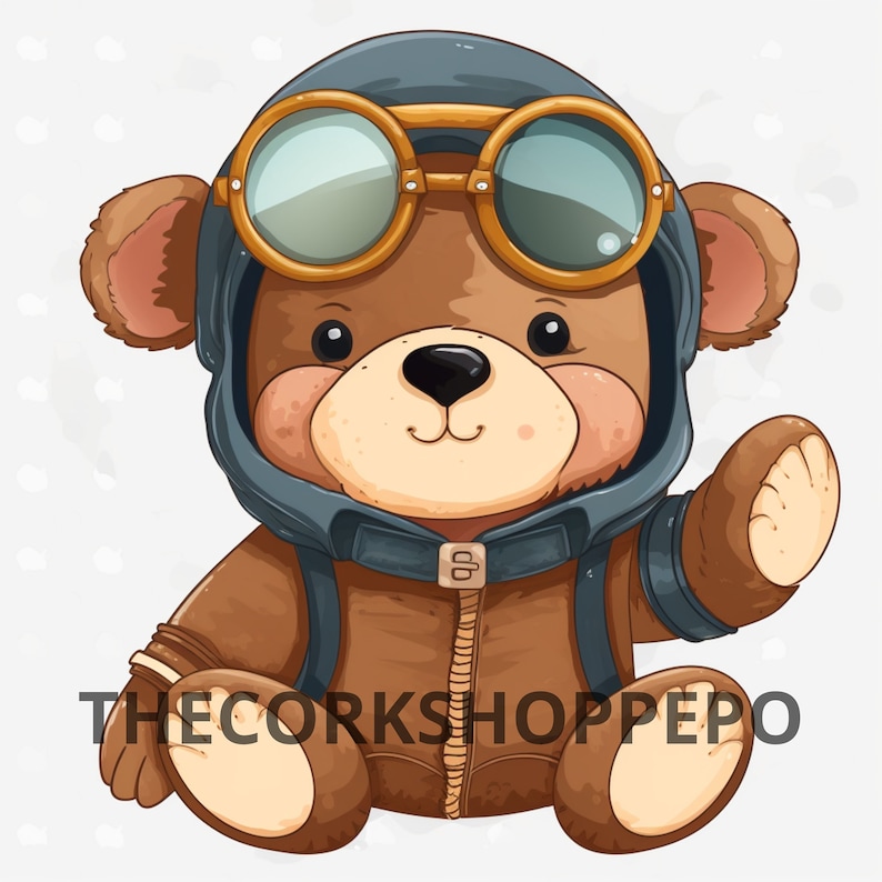 Cute Teddy Pilot Bears Sublimation Design, Pilot Png, Printable ...