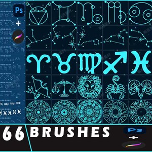 Procreate Brush Ps Brush Twelve Constellation Horoscope Pattern ...