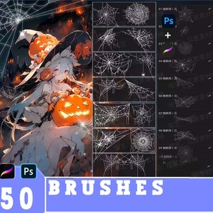 Procreate Brushes Spider Web Decoration Spider Web Spider Silk Web ...