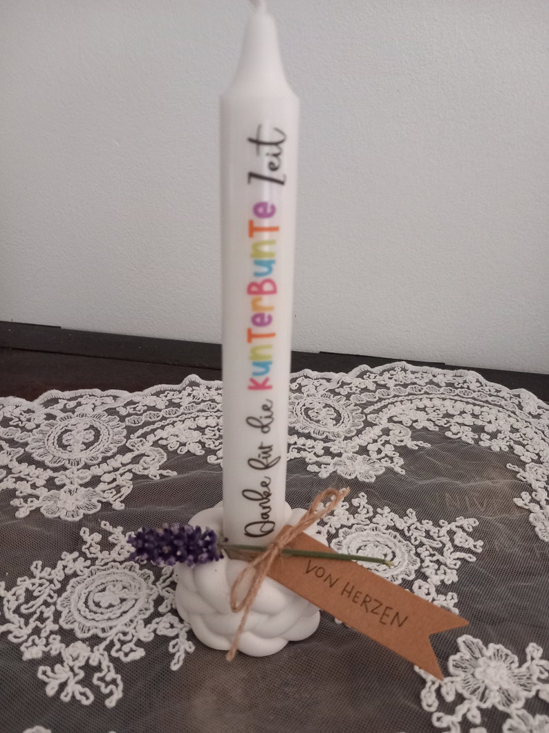 Kerzenhalter Kerze Danke für die kunterbunte Zeit Abschied - Etsy.de