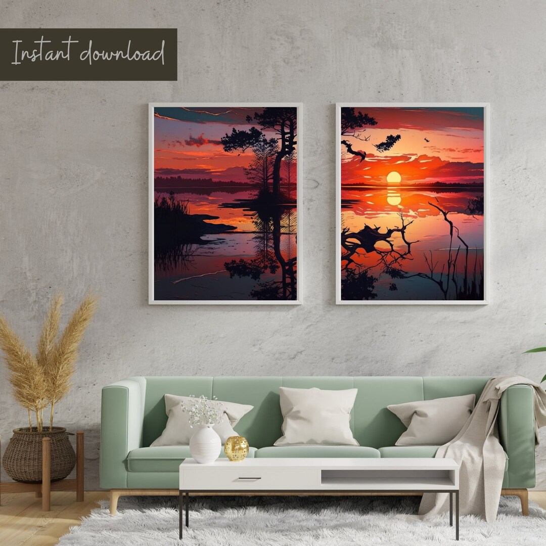 Tranquil Sunset Sky | High-quality Digital Download Poster | Beautiful ...