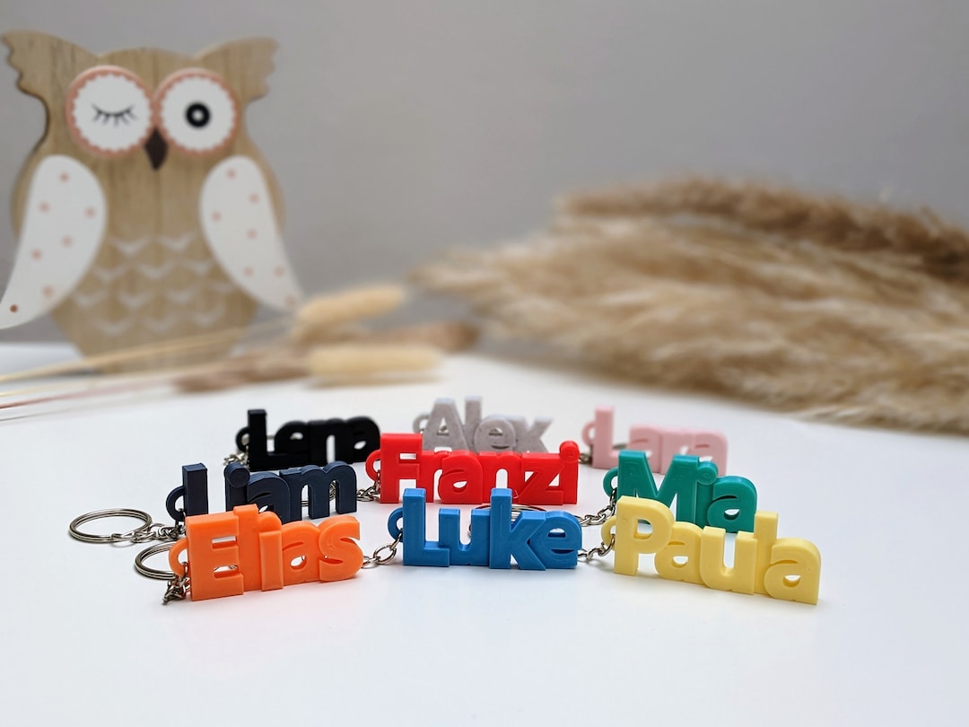 3D Name Tag personalized keyring 3D Print bag gift - Etsy