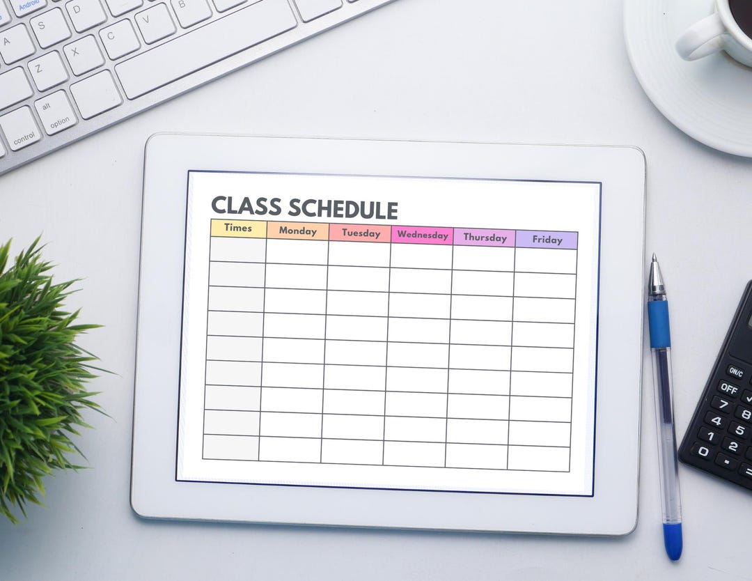 Rainbow Class Schedule PDF – Editable Canva Template + Printable 11 X 8 ...