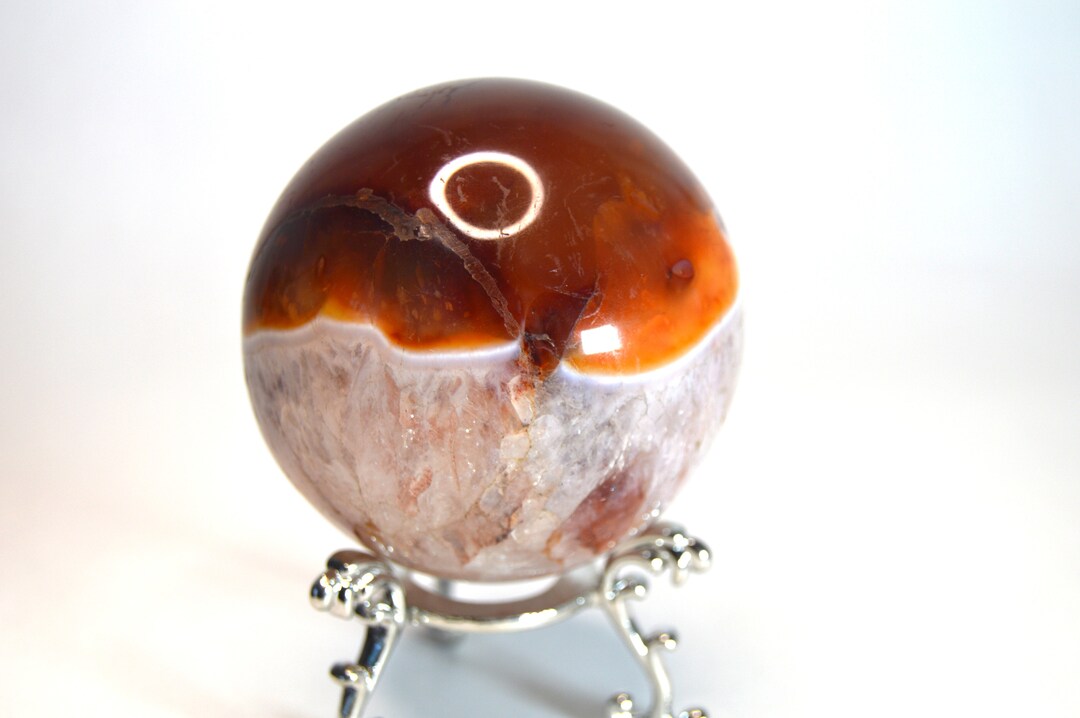 Carnelian Pokeball Crystal Sphere, Quartz Crystal, Crystal Ball ...