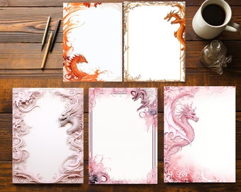 Dragon Set #1 - Page Border/frames Set of 35 - Printable AI Art ...