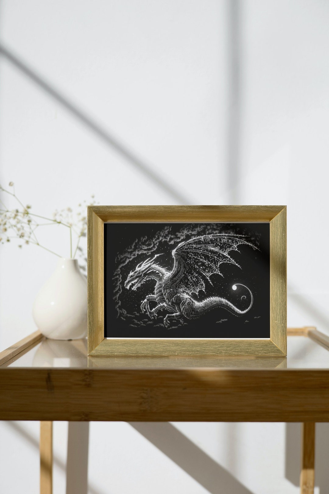 Nighttime ASCII Dragon Flight - (#1) -printable AI Art, Downloadable ...