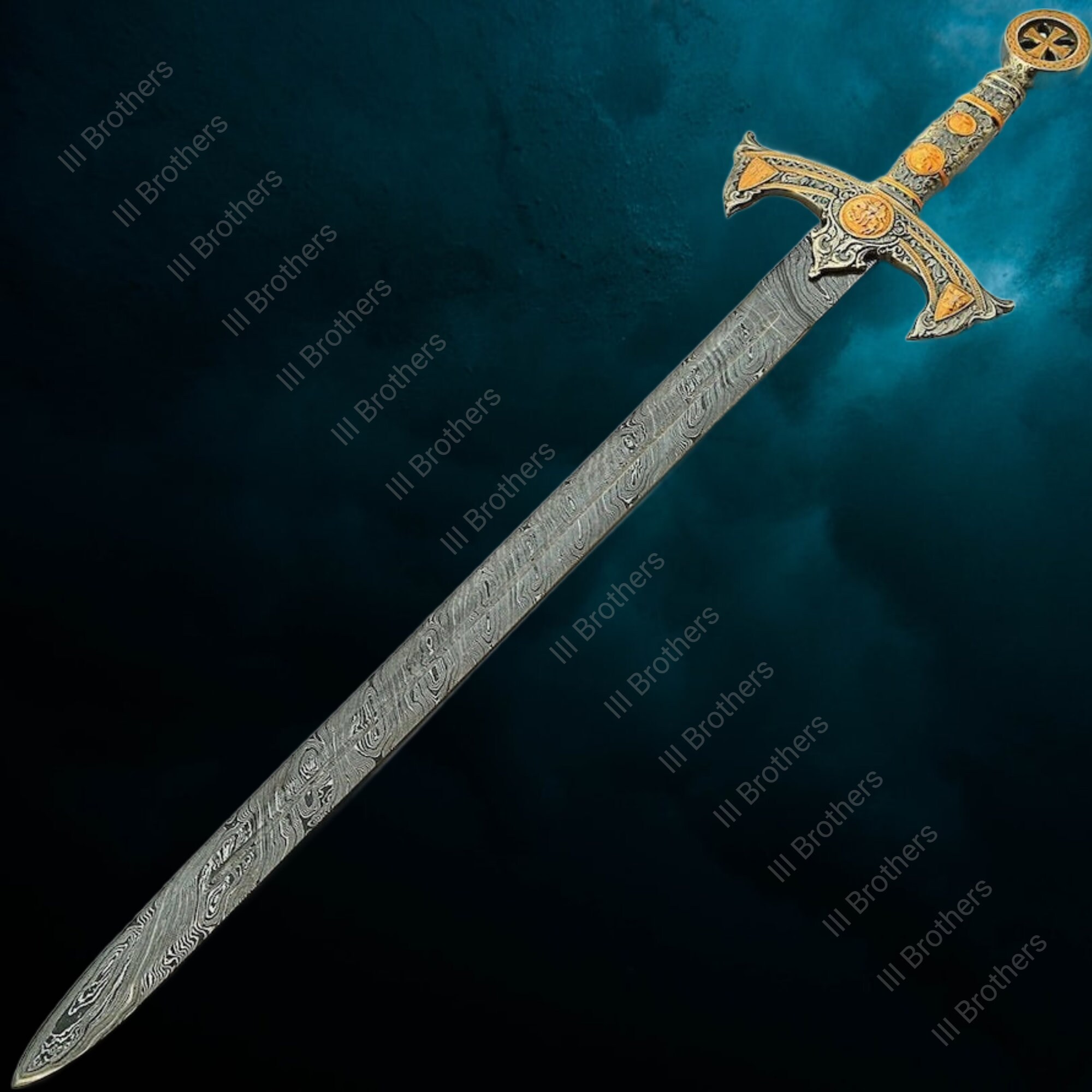 Hand Made Viking Sword -knights Templar Holy Sword-hand Forged ...