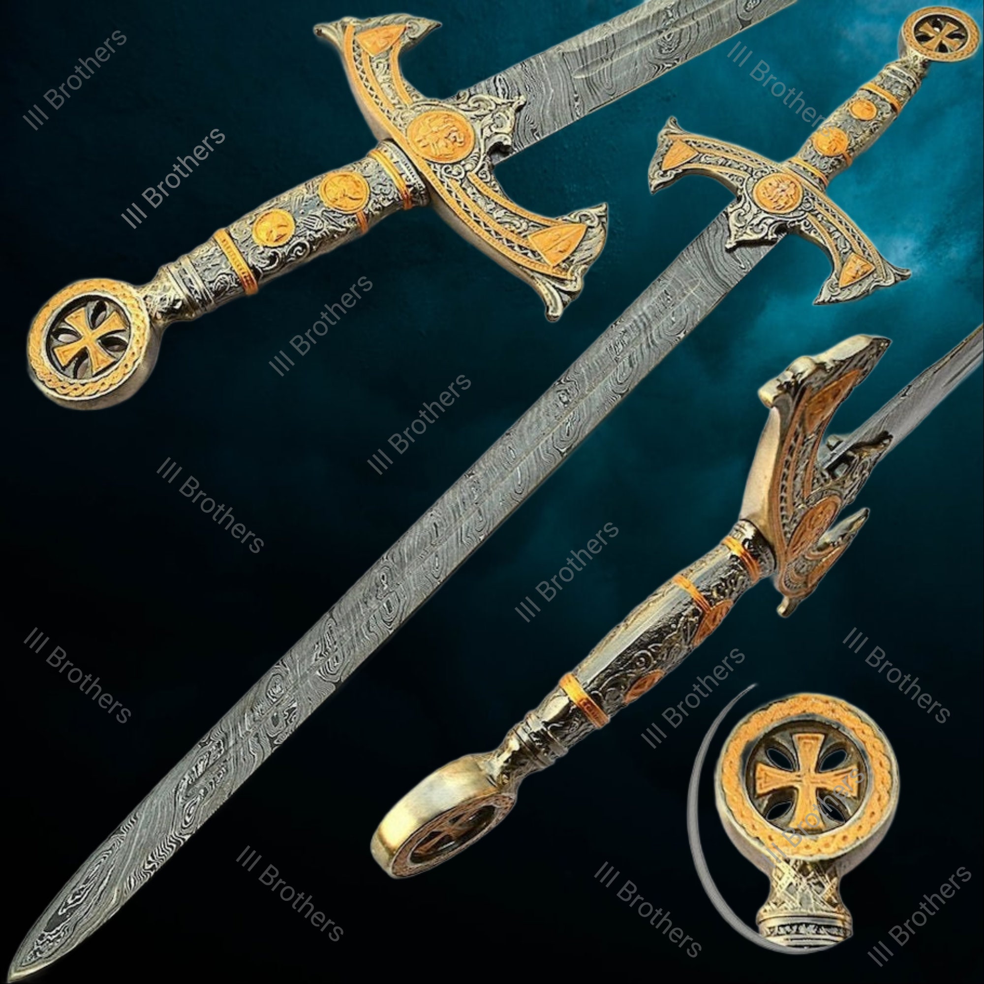 Hand Made Viking Sword -knights Templar Holy Sword-hand Forged ...