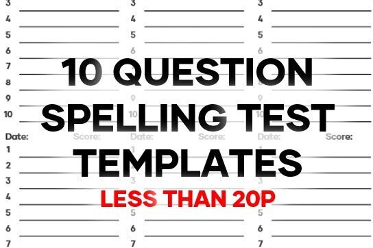 Spelling Test Templates | Test and Practise Spelling Words - Etsy