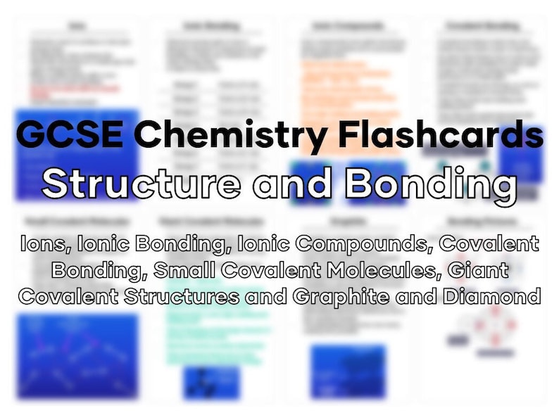 Structure and Bonding Flashcards GCSE Chemistry Combined Science ...
