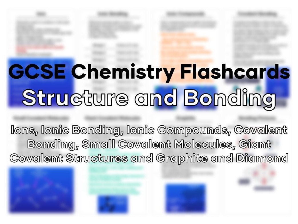 Structure and Bonding Flashcards GCSE Chemistry Combined Science Revision and Practise - Etsy