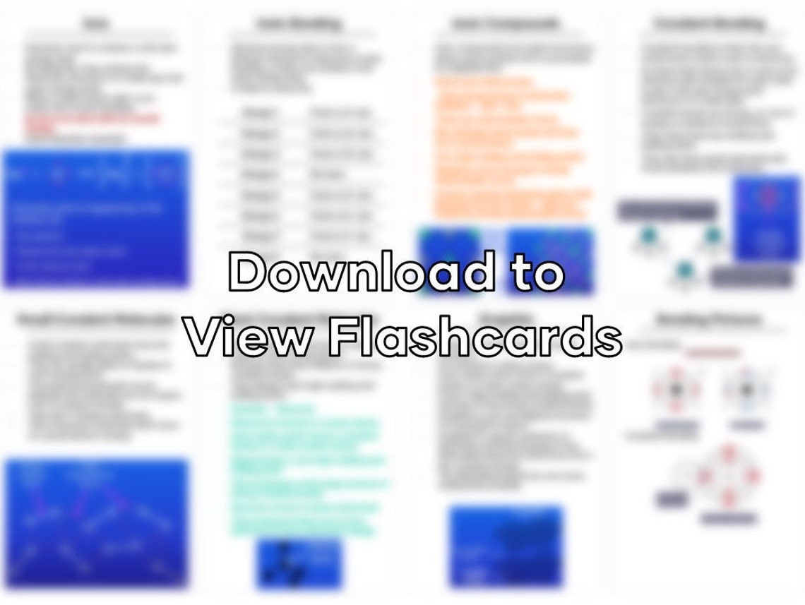 Structure and Bonding Flashcards GCSE Chemistry Combined Science ...