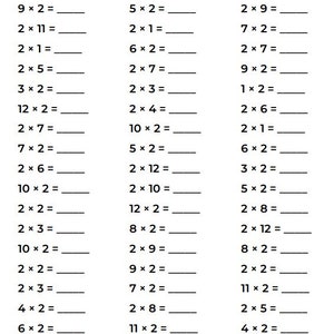 1000+ Multiplication Times Tables Problems | 16 Pages of Practise Q's ...